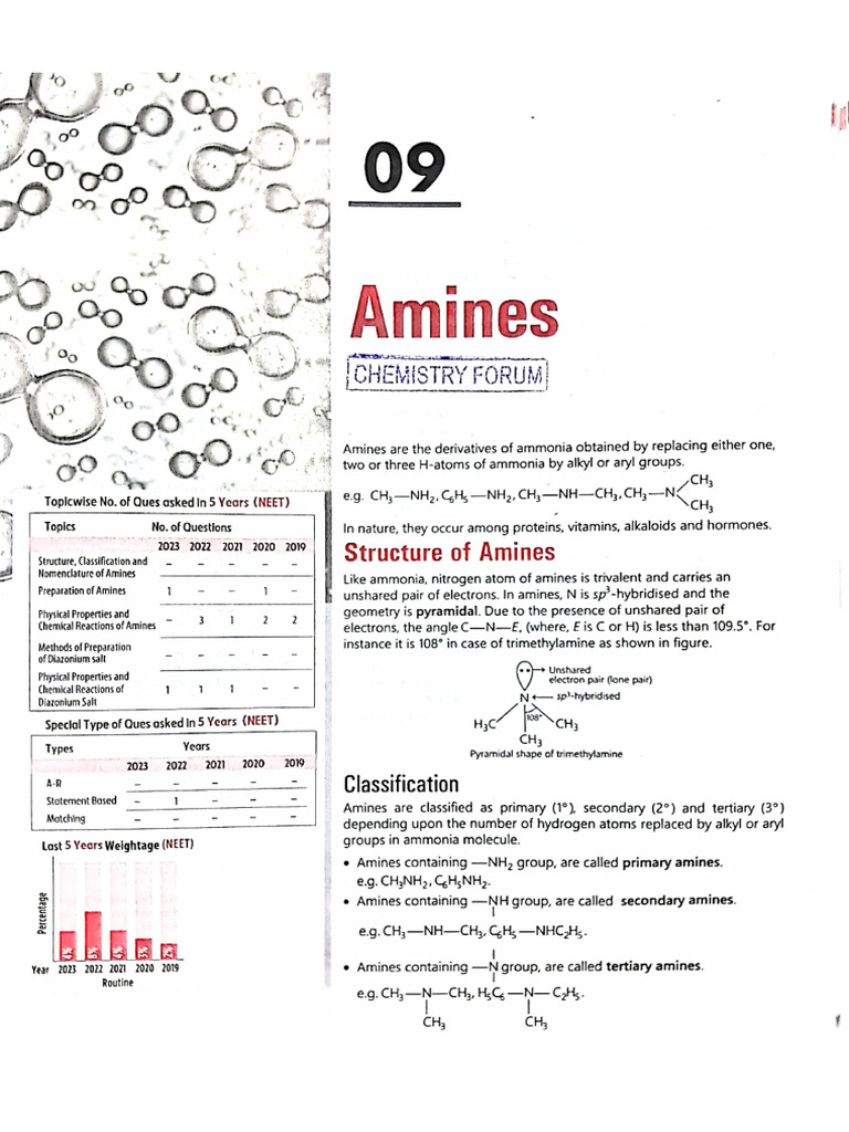Class 12 》Amines | PDF