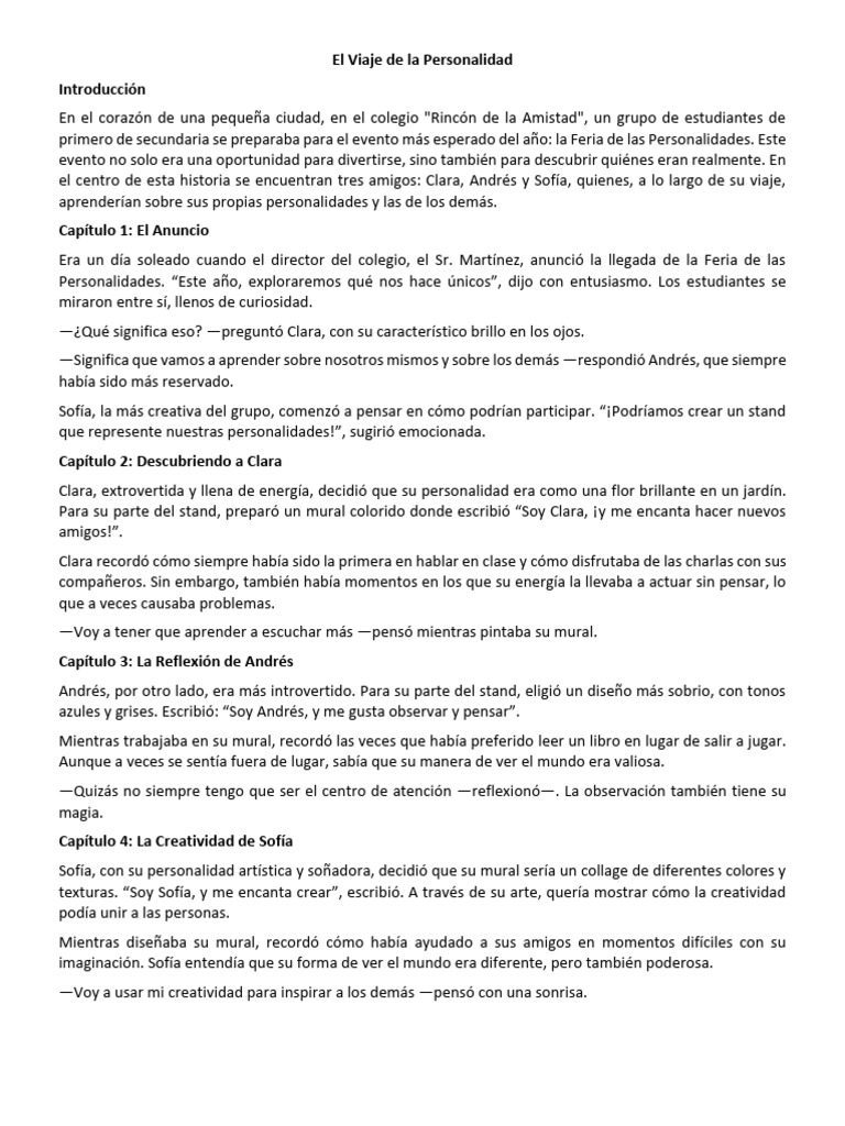 Lectura-El Viaje de La Personalidad 1º | PDF | Creatividad