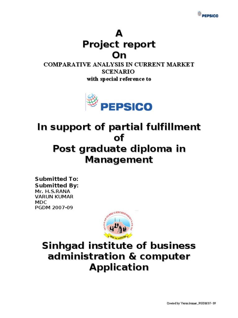 Pepsi Project Marktng | PDF | Pepsi Co | Pepsi