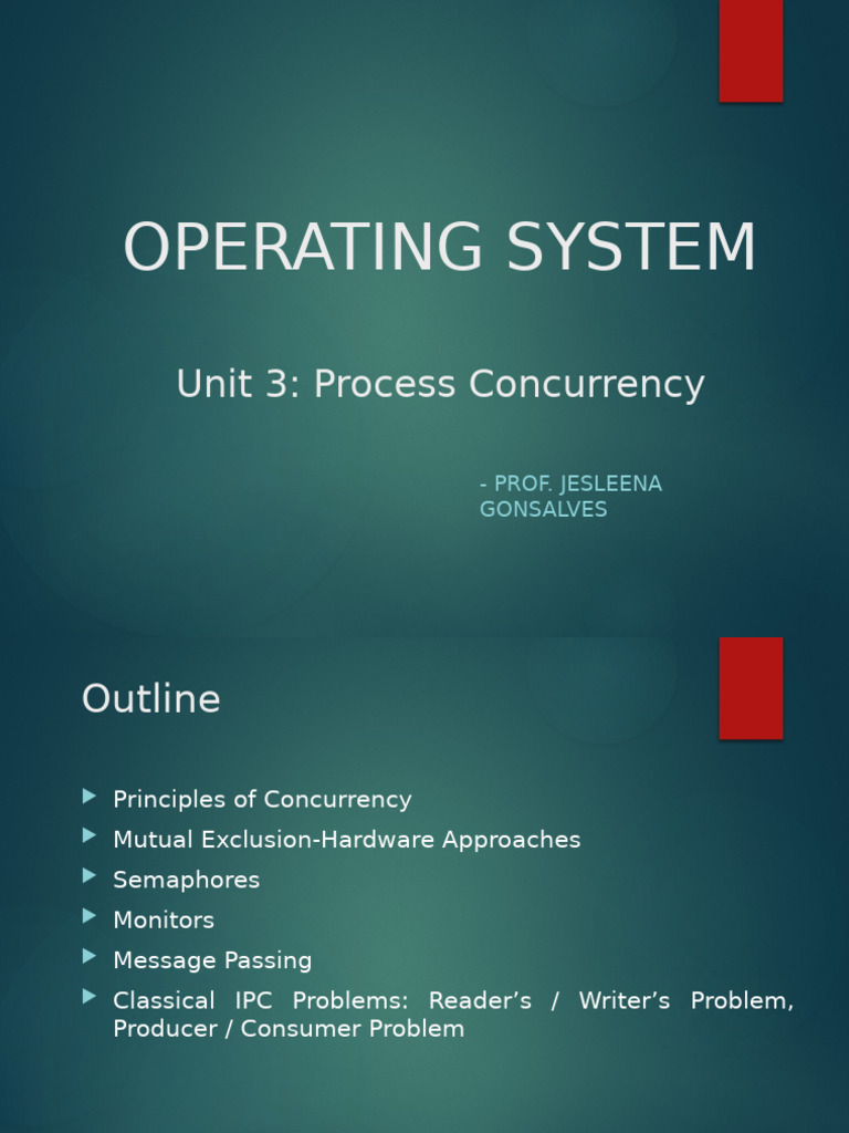 UNIT 3 - Process Concurrency | PDF | Process (Computing) | Software Engineering