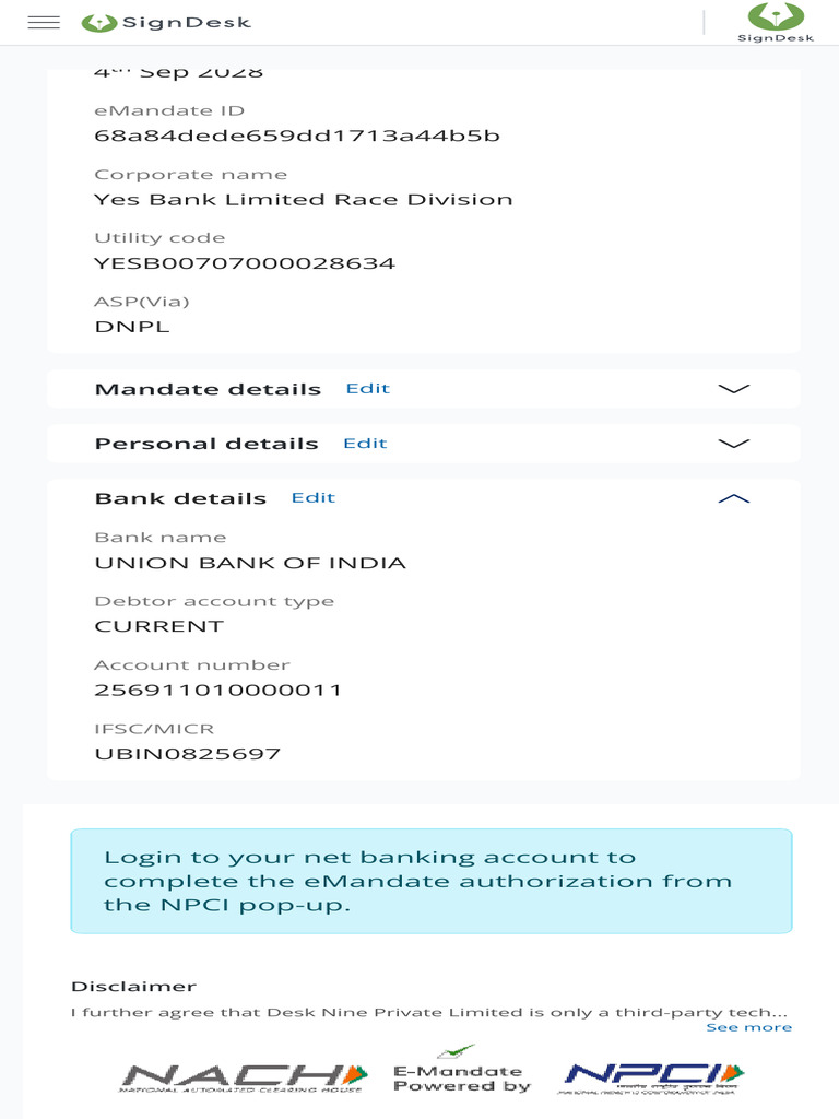 Create Mandate | PDF