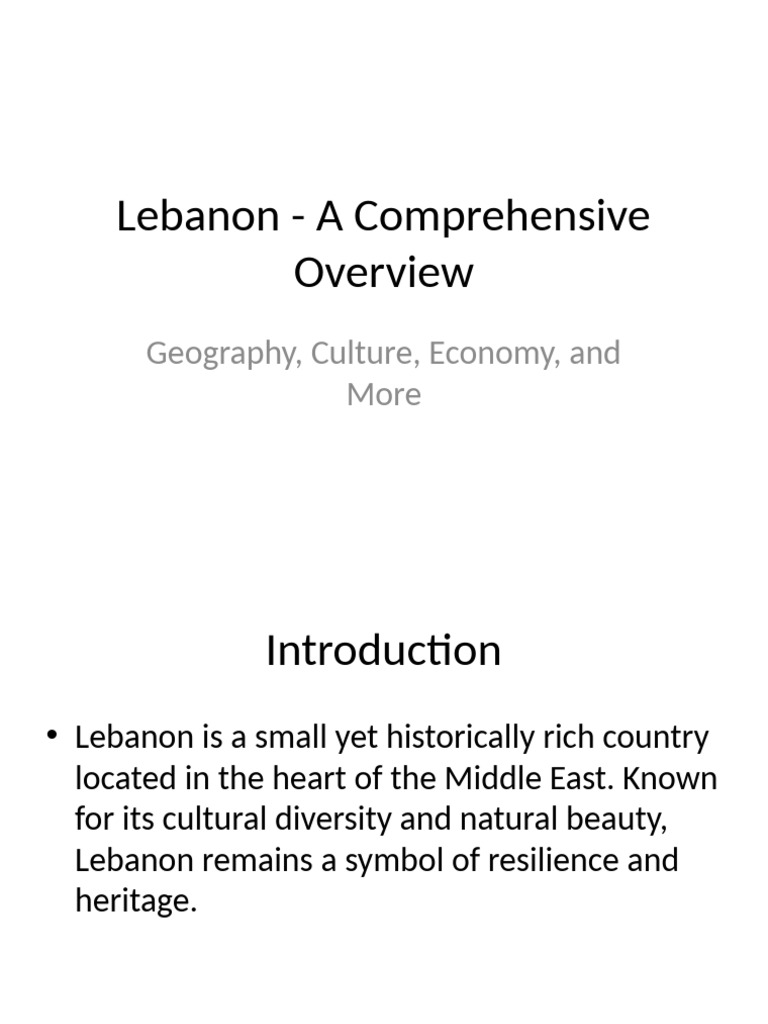 Lebanon: Culture, Economy, and Tourism | PDF
