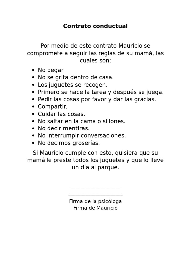 Contrato Conductual | PDF