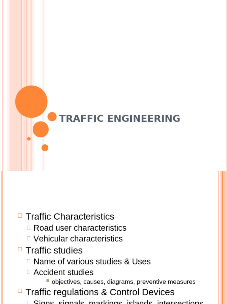 Traffic Engineering Presentation | PDF | Traffic Light | Traffic