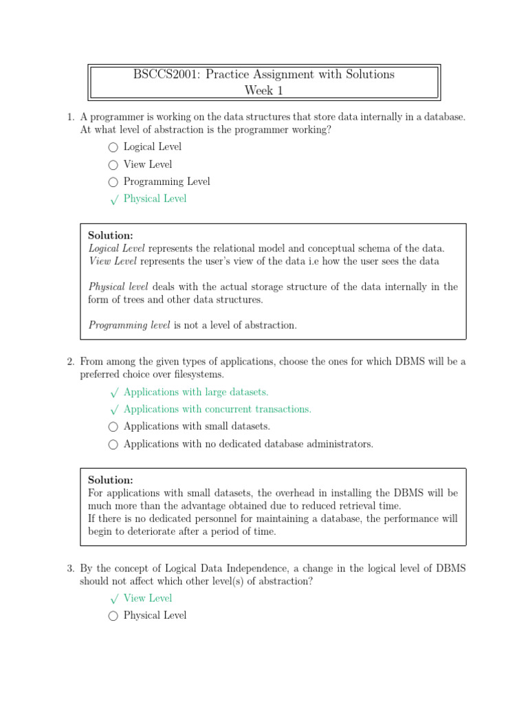 Practice Assignment PQ Solutions | PDF | Databases | Data