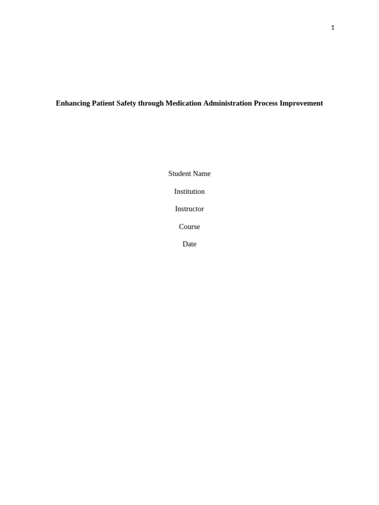 Medication Safety Improvement Strategies | PDF | Patient Safety | Nursing