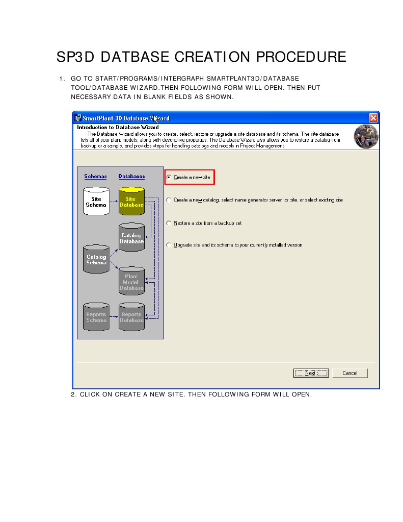 SP3D Database Creation Guide | PDF | Databases | Computer File