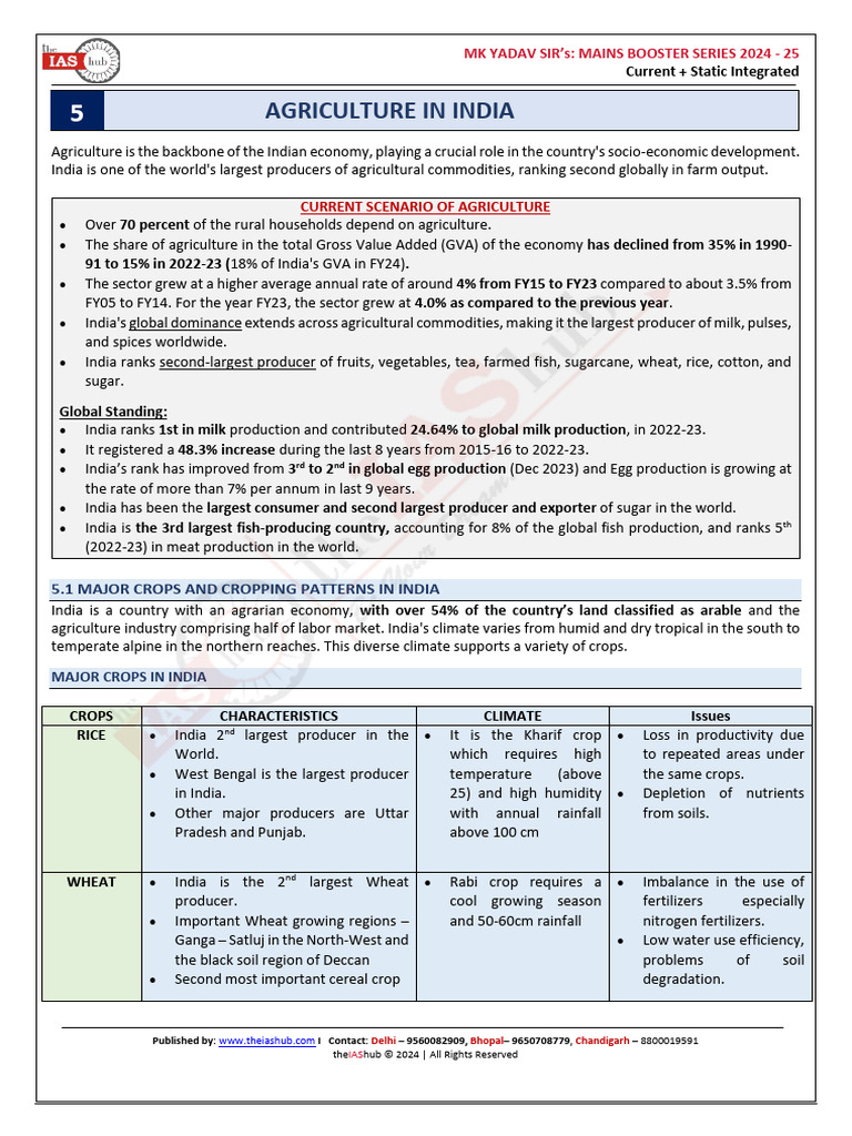 Economy (Agriculture) - 2024 | PDF | Agriculture | Crops