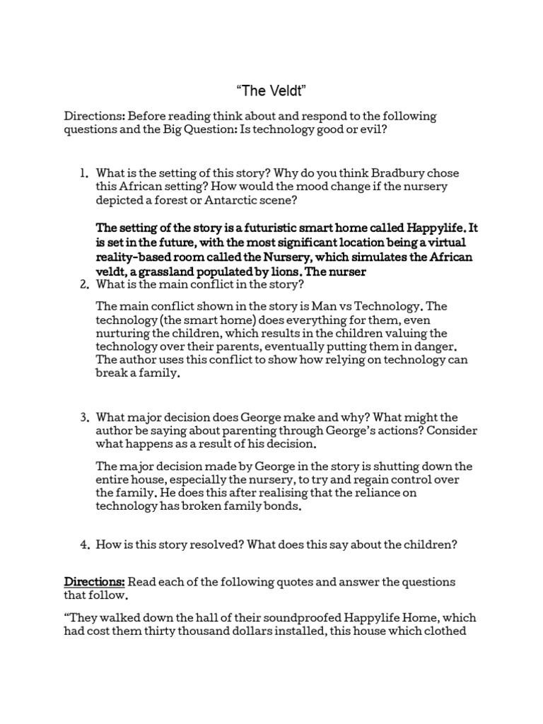 The Veldt | PDF