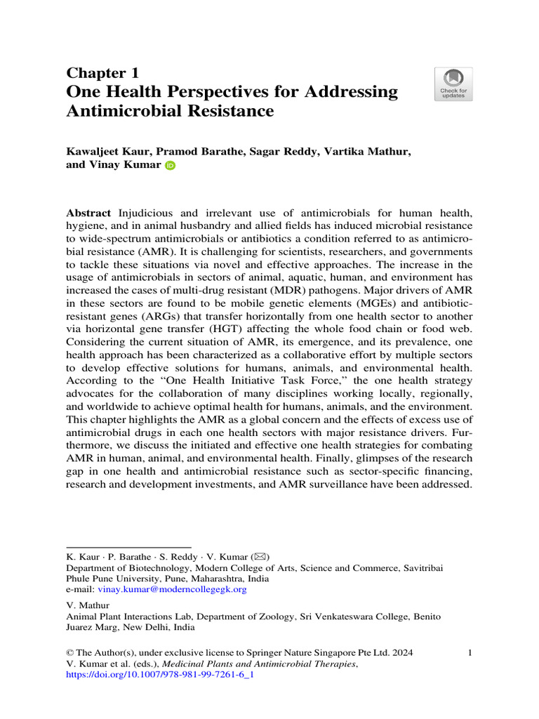 One Health Strategies Against AMR | PDF | Antimicrobial Resistance ...