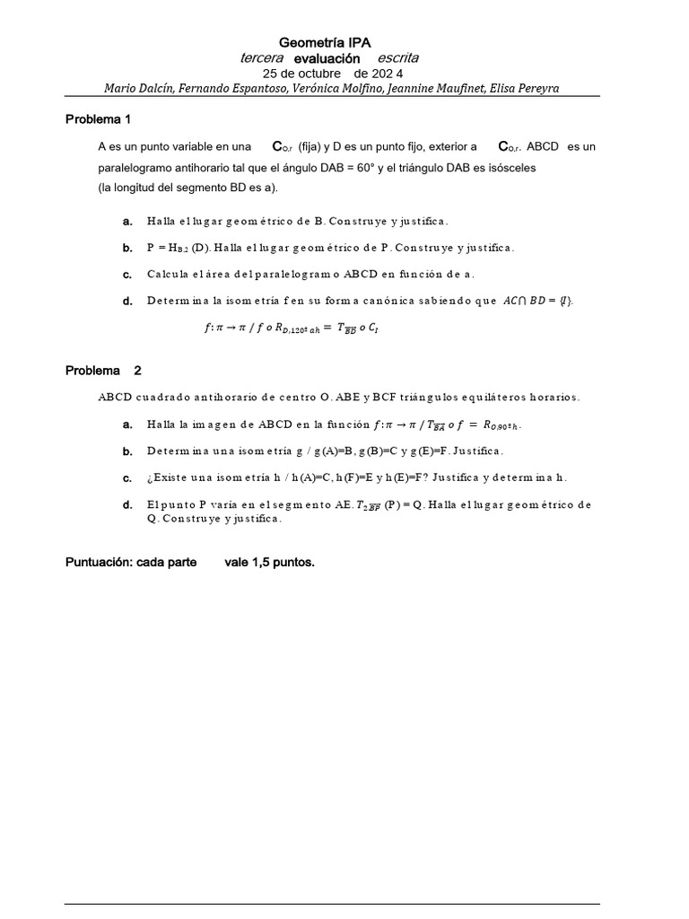 Tercera Prueba Escrita Geo IPA - 2024 | PDF