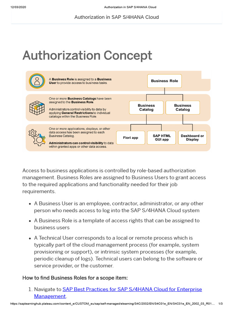 Authorization in SAP S - 4HANA Cloud | PDF | Cloud Computing | Information Technology