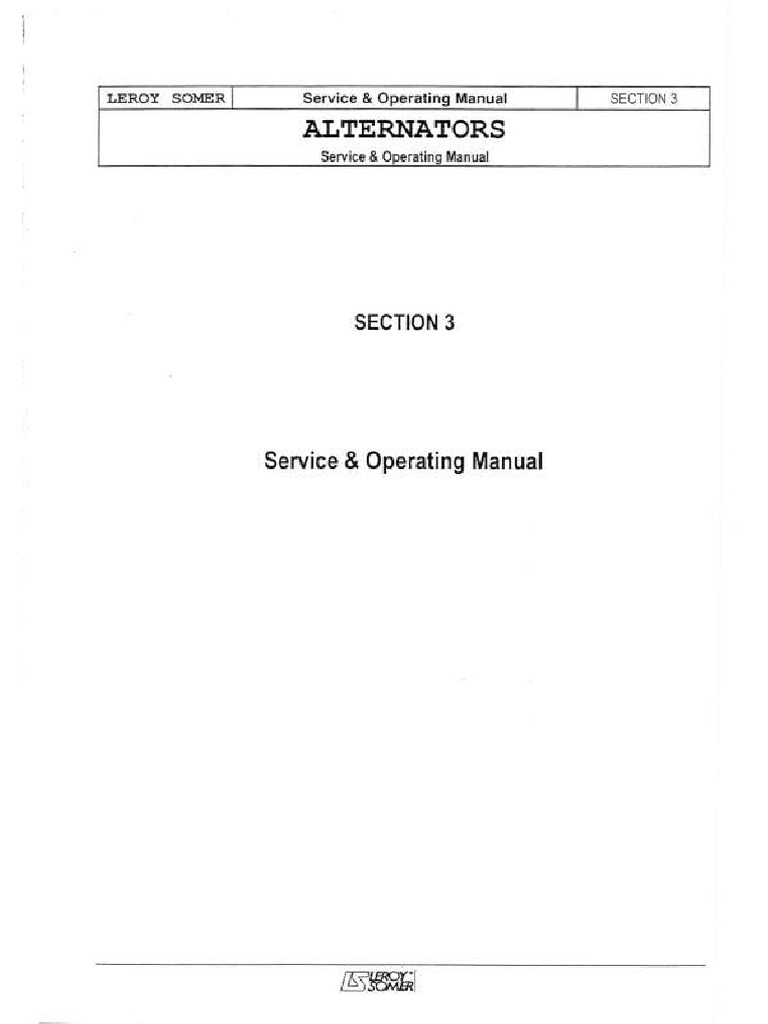 03 Section 3 Sevice & Operating Manual_compressed (1) | PDF | Electrical Components | Electric Power