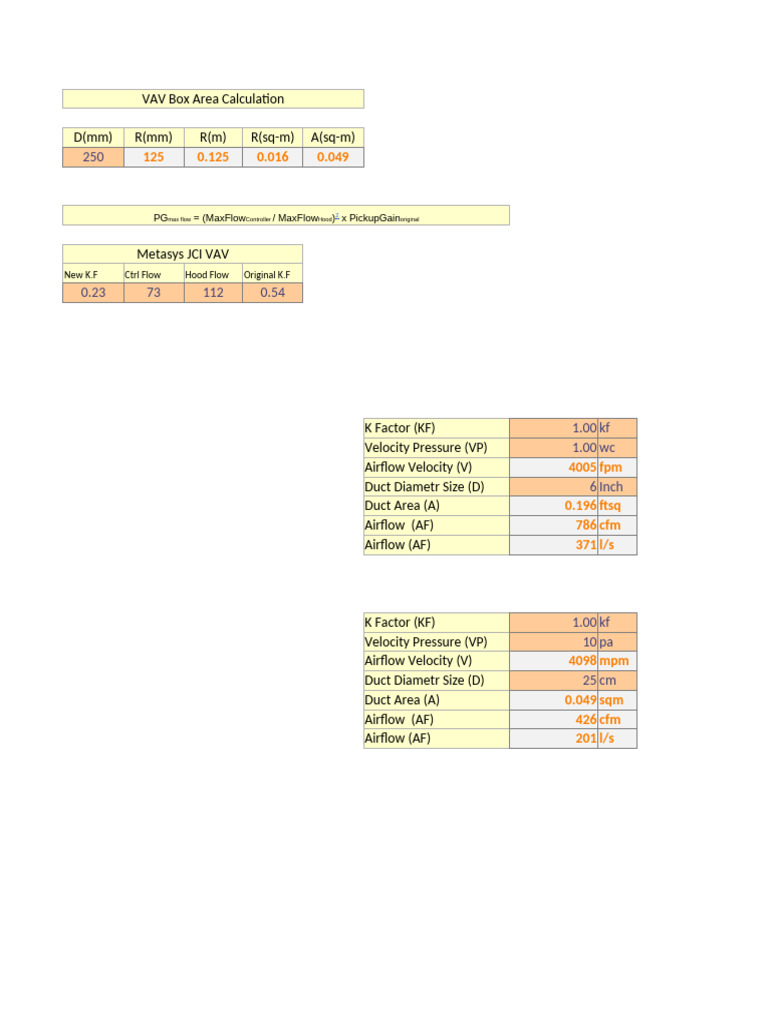 VAV Box Size Cal-OG 1 | PDF | Engineering Thermodynamics | Sustainable ...