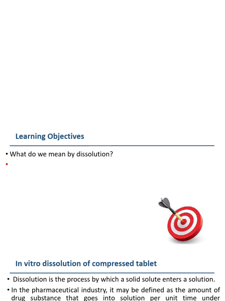 In Vitro Dissolution of Compressed Tablets | PDF | Tablet (Pharmacy ...