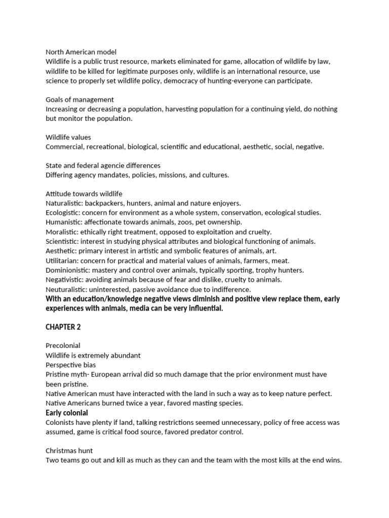 North American Wildlife Management Overview | PDF | Natural Environment ...