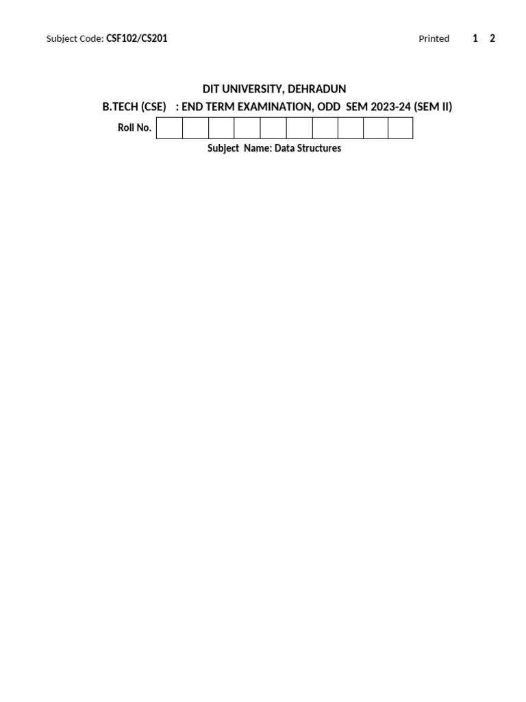 CSF102_CS201-Data Structures_Surabhi Patel - Copy | PDF | Time ...
