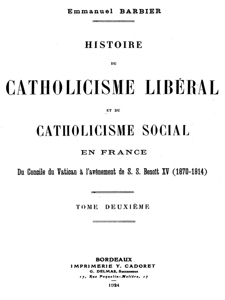 Histoire du catholicisme en France 1870-1914 | PDF | Pape | Église ...
