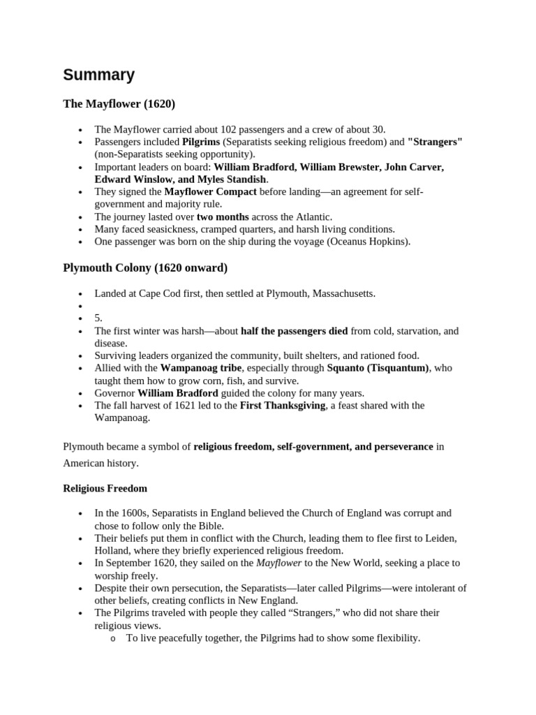 On The Mayflower Novel Part 2 | PDF | Plymouth Colony | Former English ...