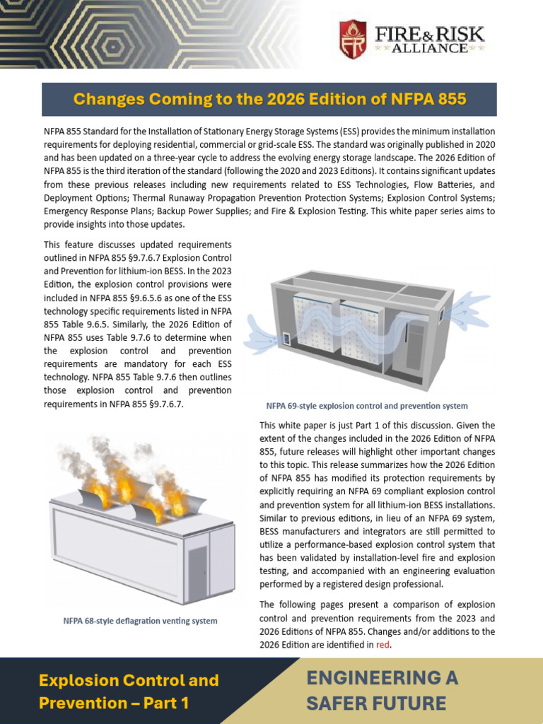 NFPA 855 White Paper - Explosion Control & Prevention | PDF | Explosion