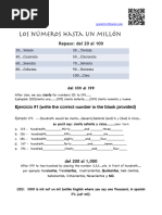 Ejercicios de Números en Inglés y Español | PDF