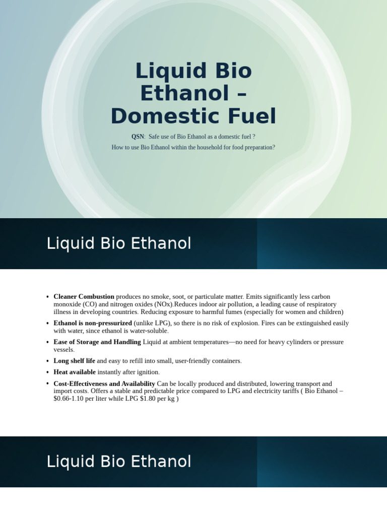 Safe and Effective Use of Bio Ethanol | PDF