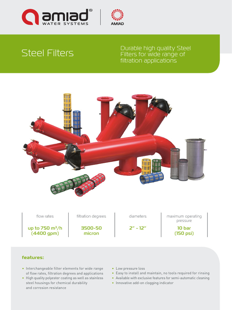 Steel-Filters-A4 Irrig en 2017 v2 | PDF | Filtration | Steel