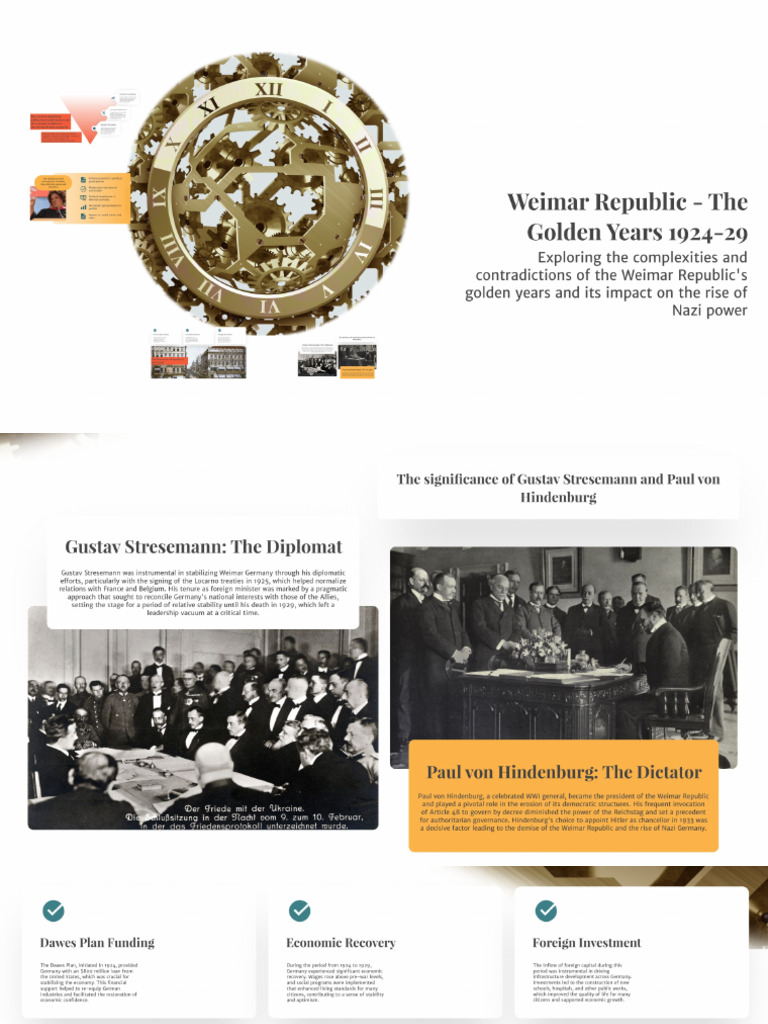 Topic 1 - Lesson - 1.3 - Weimar Republic - The Golden Years 1924-29 | PDF