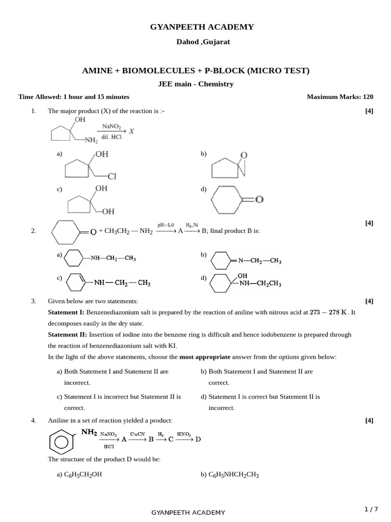 12TH Micro 29 Chem 29.09.25 | PDF | Amine | Enzyme