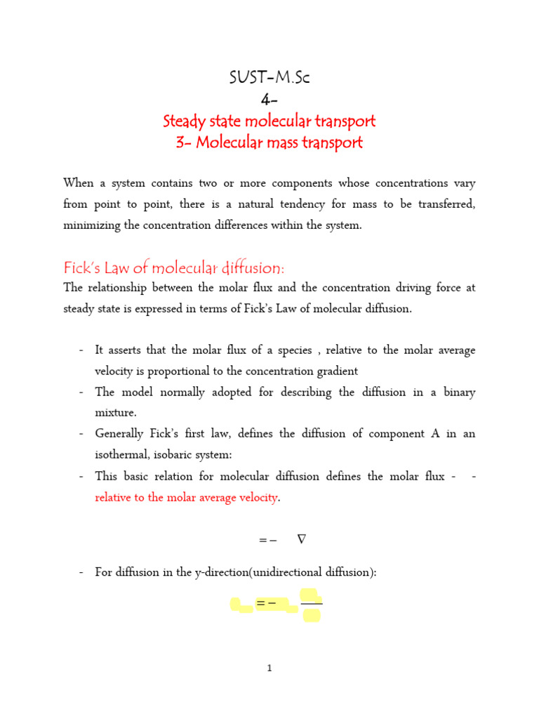 Lec 4 | PDF | Diffusion | Gases