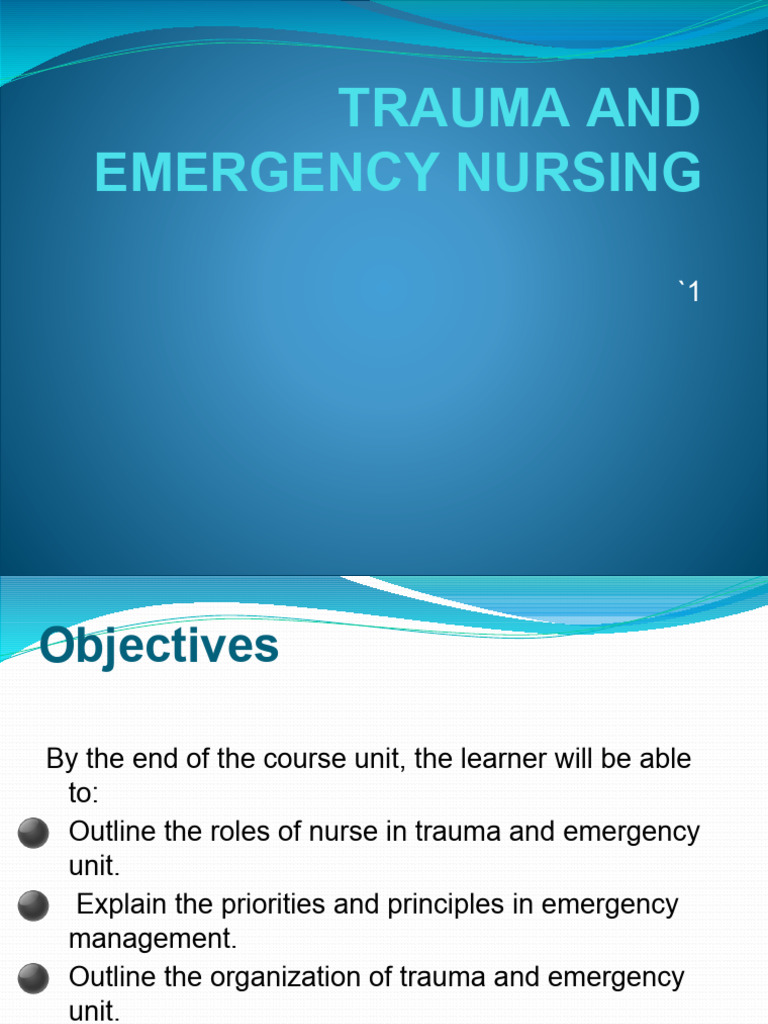 Trauma and Emergency Nursing Guide | PDF | Shock (Circulatory ...