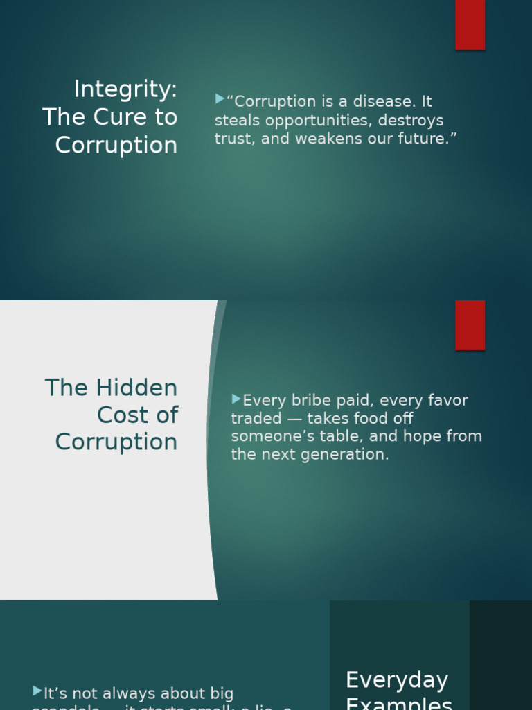 Integrity The Cure To Corruption | PDF