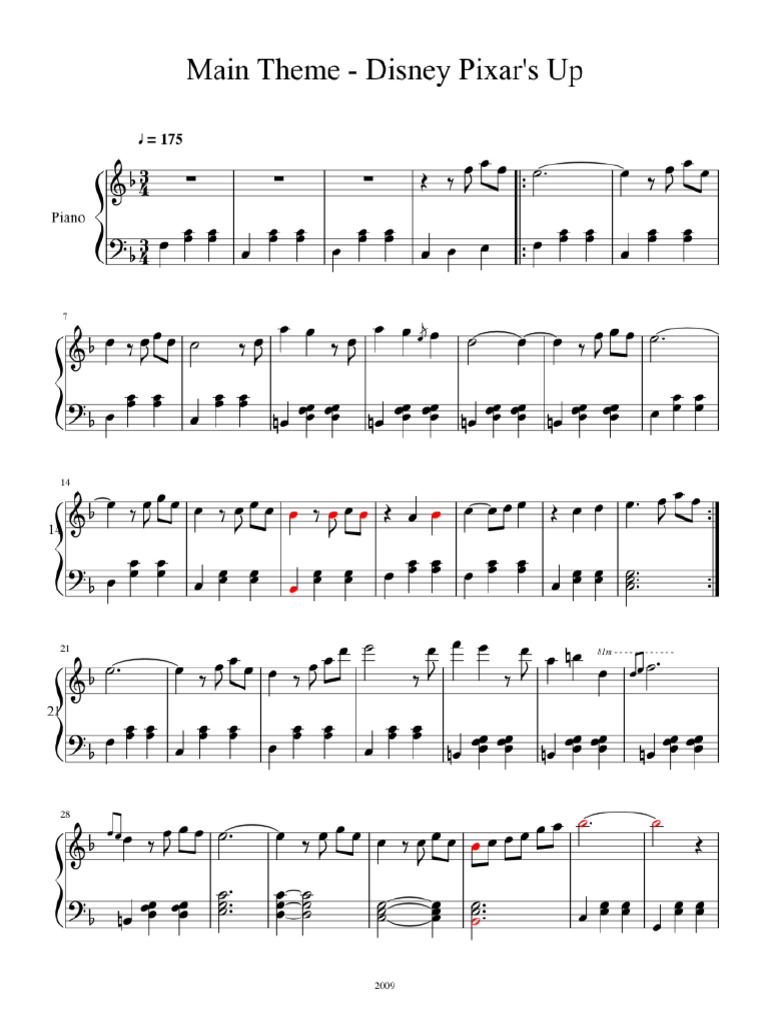 Disney Pixar's Up - Main Theme | PDF