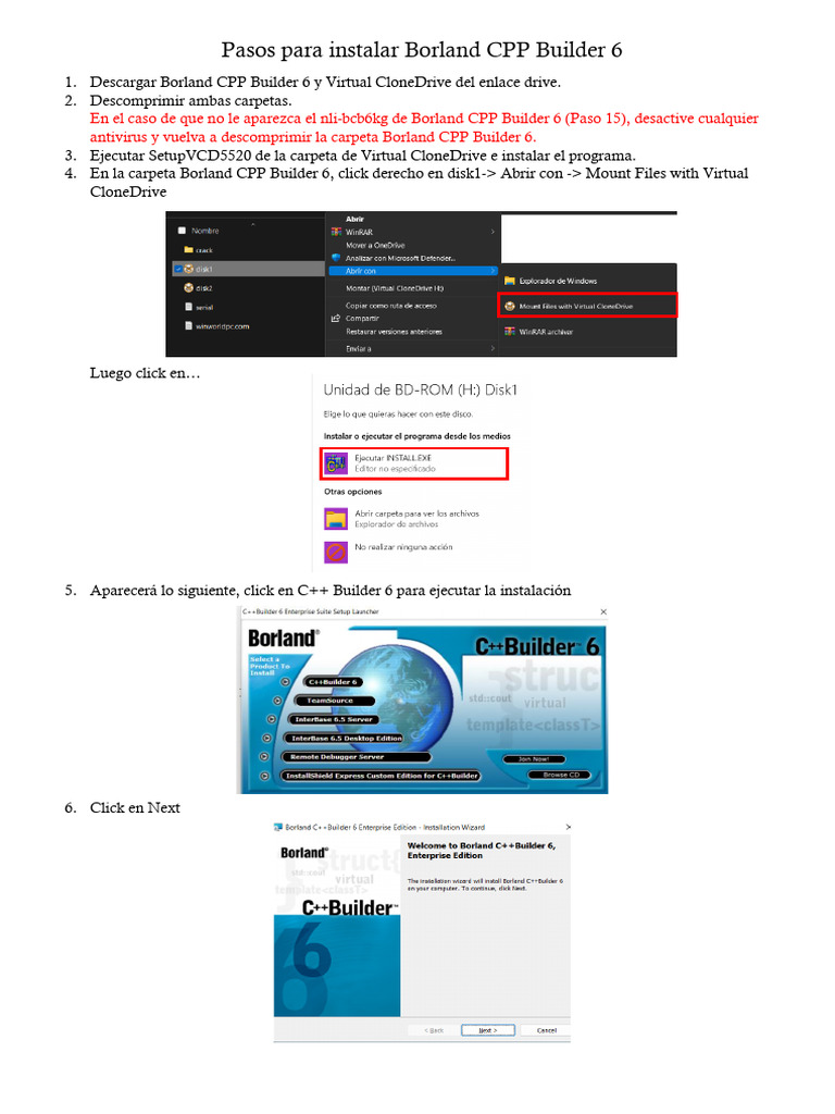 Pasos para Instalar Borland CPP Builder 6 | PDF