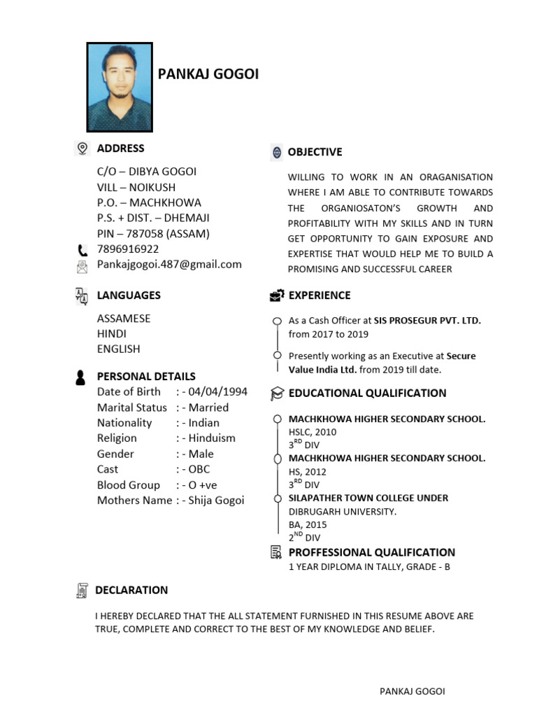 Resume Pankaj | PDF