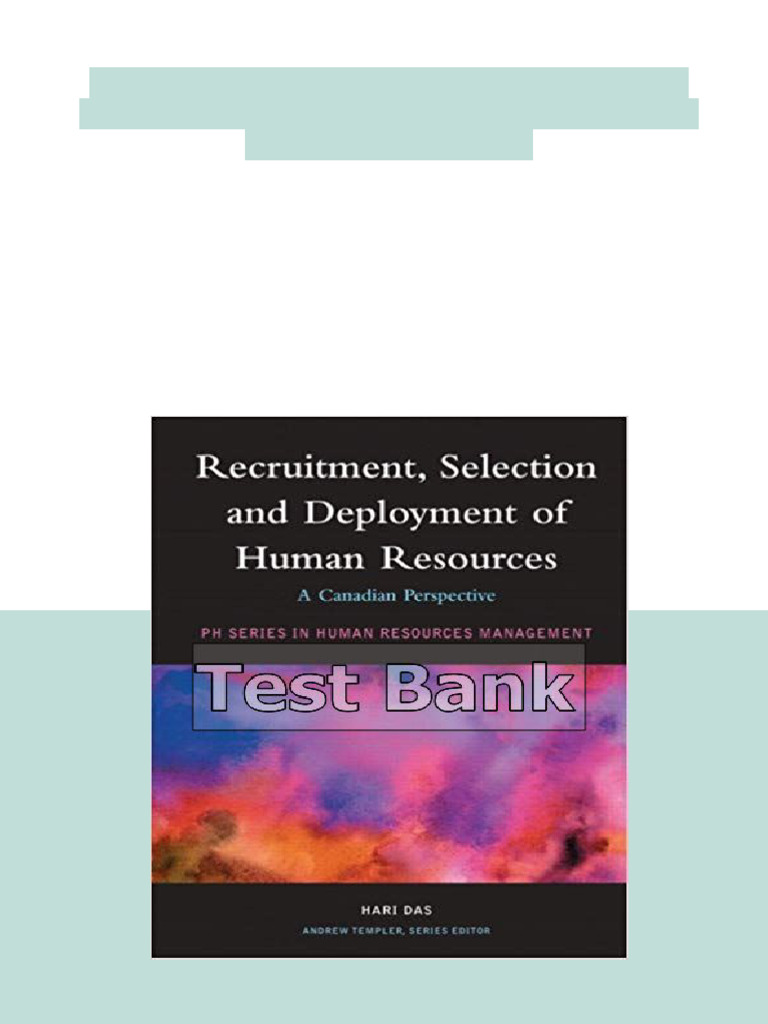 Recruitment Selection and Deployment of Human Resources A Canadian ...