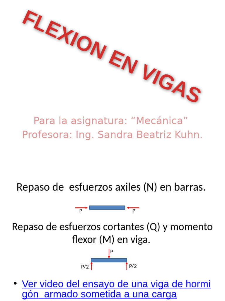 Flexion en Vigas Clase | PDF | Viga (Estructura) | Doblar