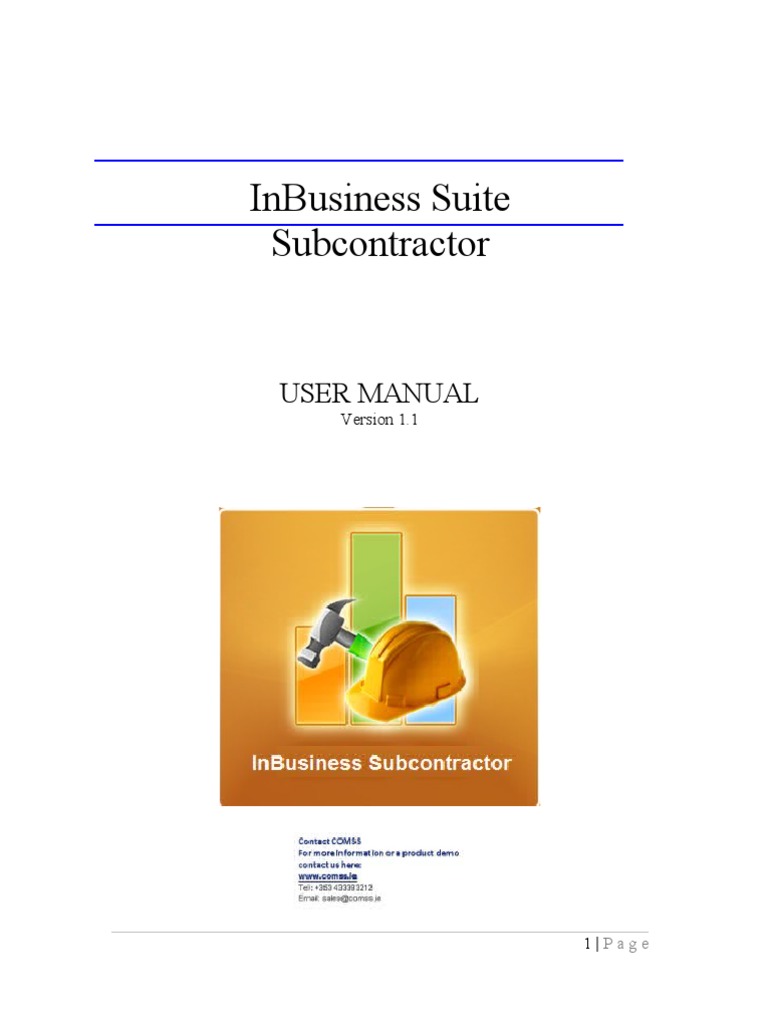 Inbusiness Suite Subcontractor: User Manual | PDF | Invoice | Login