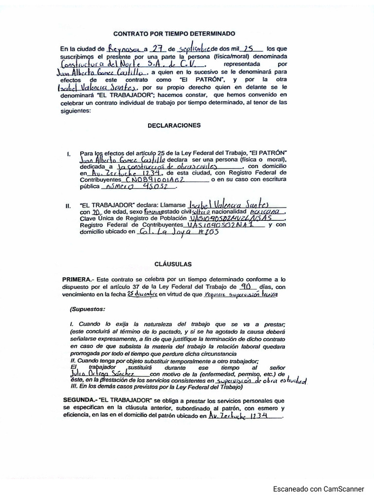 Contratos Laborales 3 Tipos | PDF