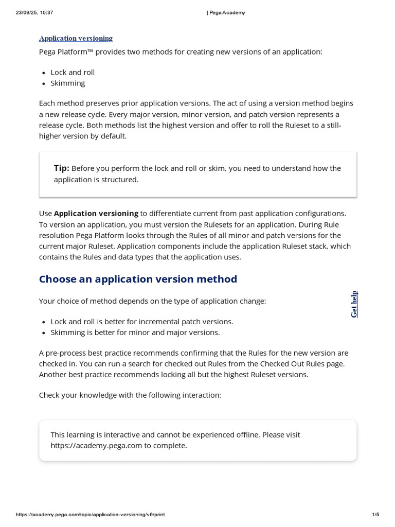 Pega Application Versioning Methods | PDF | Computer Science ...