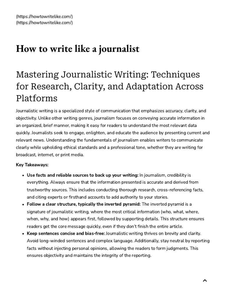 Mastering Journalistic Writing Techniques | PDF | Journalism | Proofreading