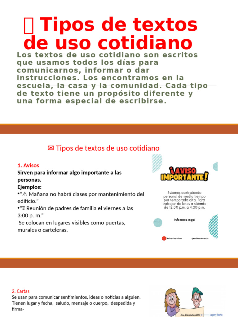 Tipos de textos cotidianos esenciales | PDF