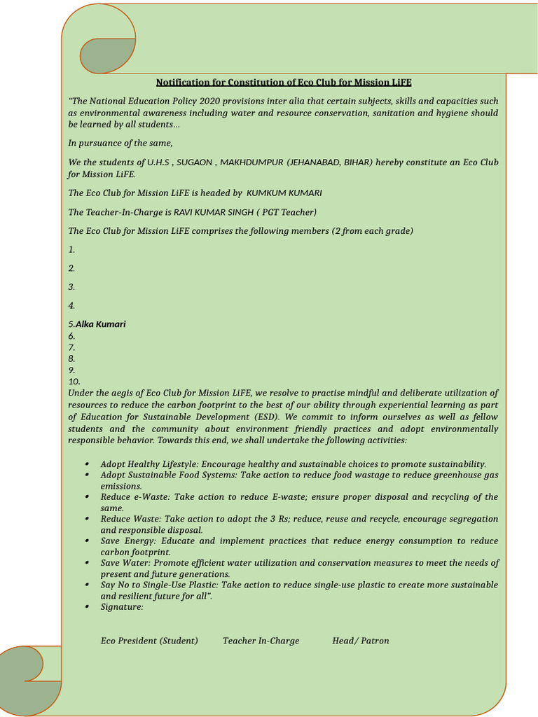 Eco Club Formation - Notif | PDF