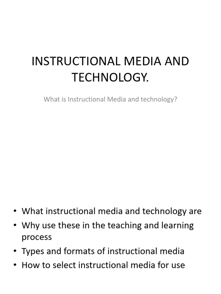 Understanding Instructional Media & Technology | PDF | Learning ...