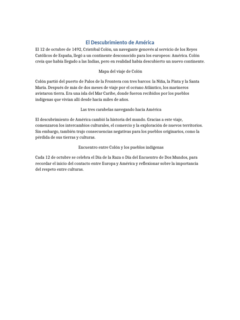 Descubrimiento de América en 1492 | PDF