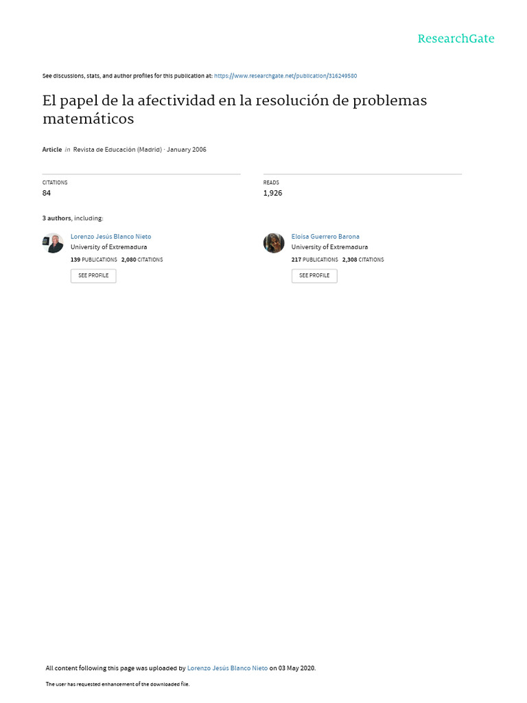 2006 Gil Blanco GuerreroRPMR - Deeducacin | PDF | Las emociones | Ansiedad