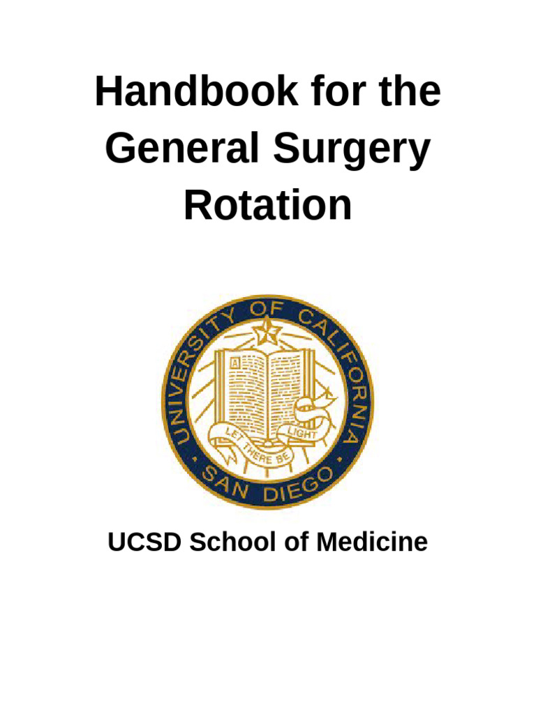 General Surgery Rotation Handbook | PDF | Esophagus | Stomach