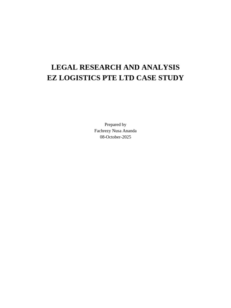 Legal Research EZ Logistics Formatted | PDF | Taxes | Business