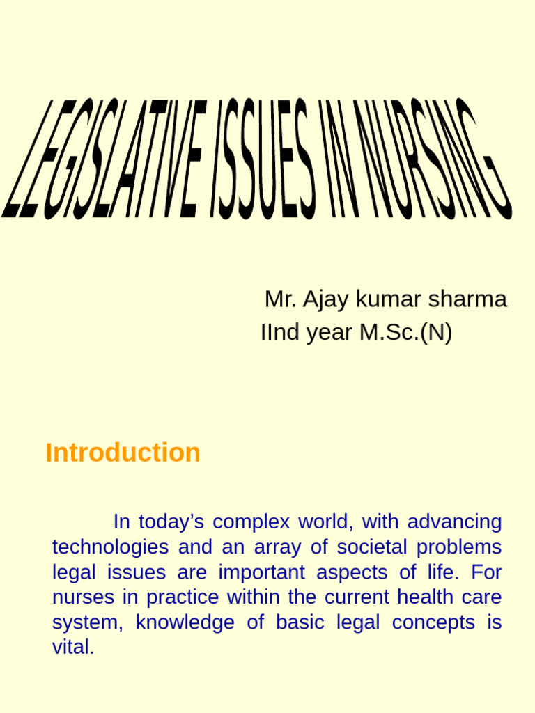 Legislative Issues in Nursing | PDF | Tort | Nursing