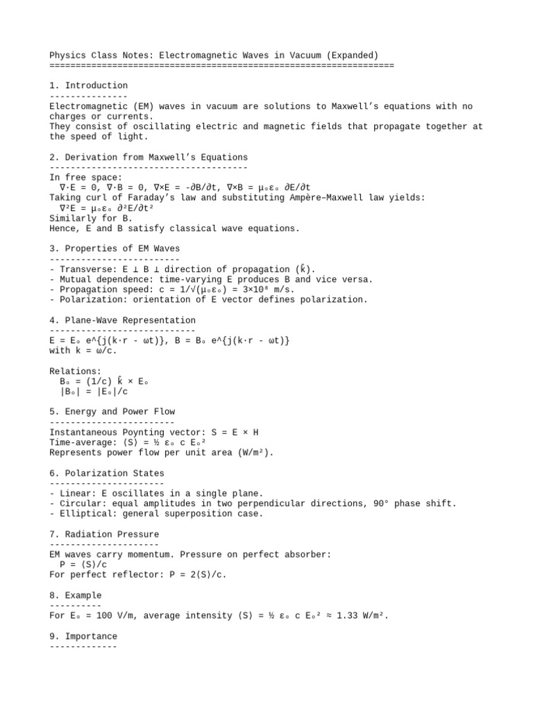 Electromagnetic Waves in Vacuum Expanded | PDF